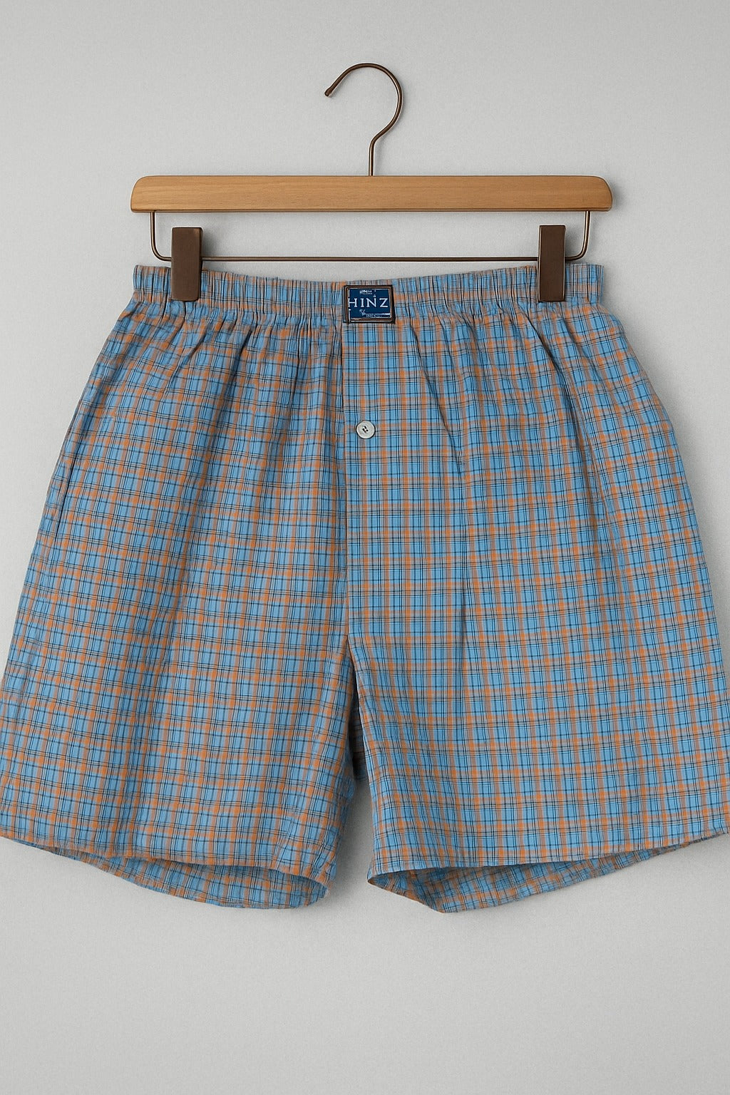 Men's Check Boxer Shorts (Blue and Orange Check) – Hinz Clothing
